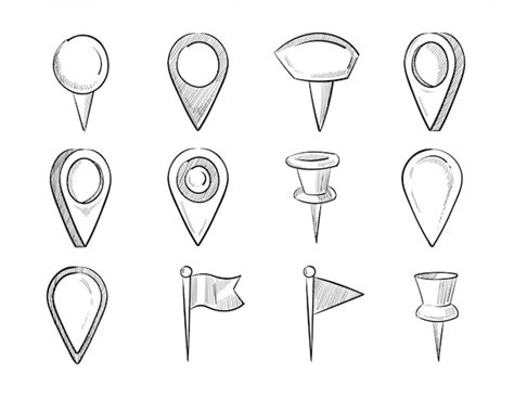 Premium Vector Hand Drawn Map Pointers