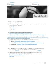 Topic Post Lab Questions With Answers Pdf Name Gage Miller Instructor Regina Date