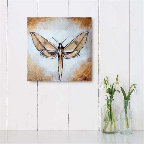 Sphinx Moth 1 Original 8 X 8 Art By Cedar Lee Sphinx Moth Painting