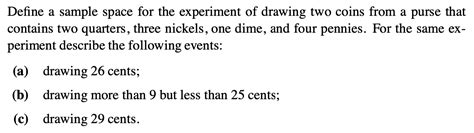 Solved Define A Sample Space For The Experiment Of Drawing Chegg Com
