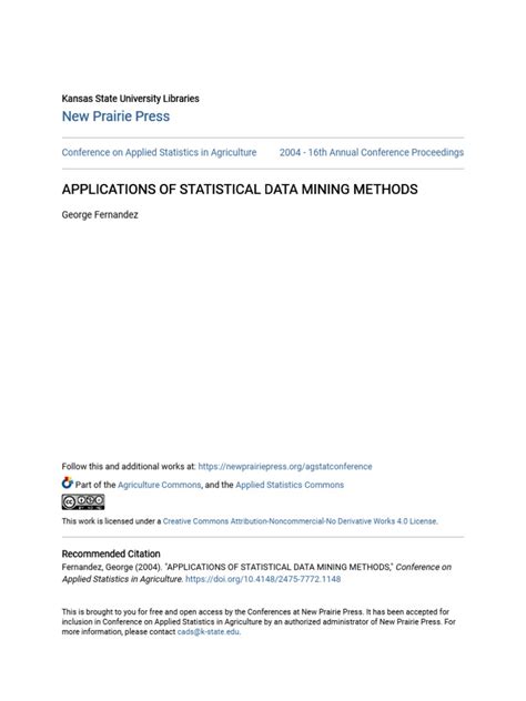 Applications Of Statistical Data Mining Methods Pdf Multicollinearity Regression Analysis