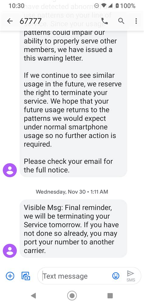 Visible Terminated Me Not Unlimited R Visible