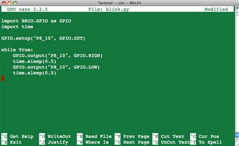 Writing A Program Blinking An Led With Beaglebone Black Adafruit