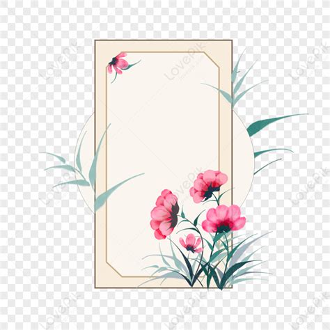 빈티지 일러스트 수채화 꽃 테두리입니다 장미인사축하 Png 일러스트 무료 다운로드 Lovepik