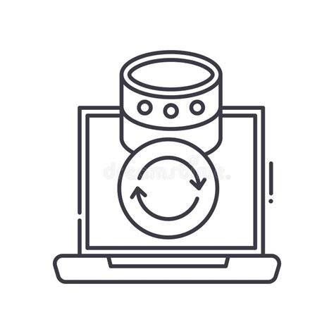 Backup Data Line Icon Outline Symbol Vector Illustration Concept