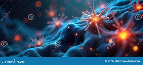 Complex Biological Elements Neural Networks Seen In Scientific Photo Microscopic Structures