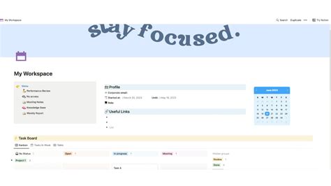 Workspace Template Productivity Template