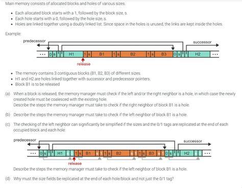 Solved Main Memory Consists Of Allocated Blocks And Holes Of