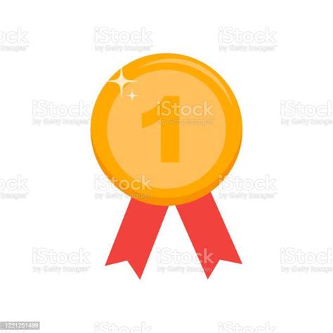 흰색 배경에 격리 된 메달 플랫 아이콘입니다 벡터 그림입니다 1위에 대한 스톡 벡터 아트 및 기타 이미지 1위 2 위 상 종류 3위 Istock