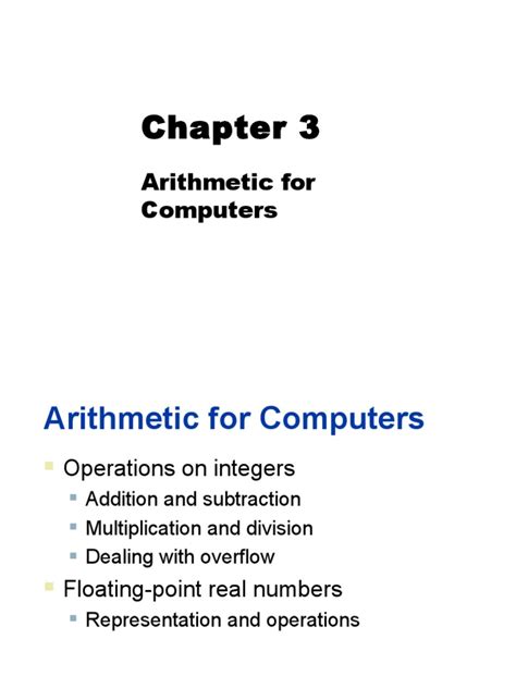 Chapter 3 Arithmetic For Computers Pdf Division Mathematics Areas Of Computer Science