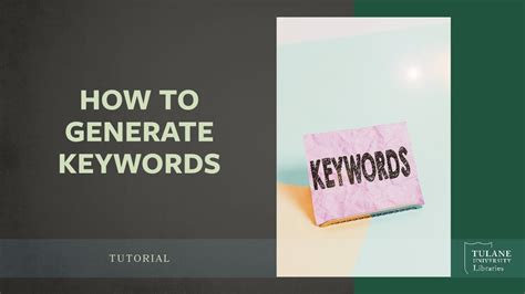 How To Generate Keywords Tutorial Youtube