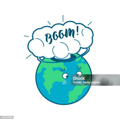 붐 구름이 있는 행성 지구 현대 평면 벡터 일러스트 레이 션입니다 소셜 미디어 템플릿 감소에 대한 스톡 벡터 아트 및 기타 이미지 감소 구 구름 Istock