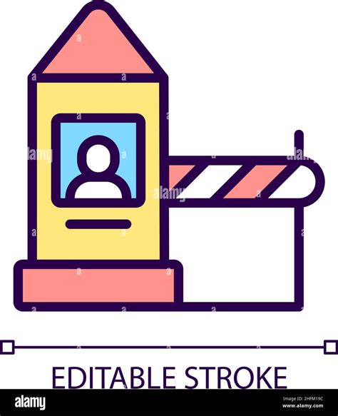 Land Border Checkpoint Rgb Color Icon Stock Vector Image And Art Alamy
