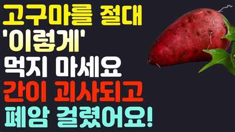 고구마 절대 이렇게 먹지 마세요 이렇게 먹으면 병든 혈관 살아나요 고구마가 독이 되는 경우 고구마 효능 Youtube