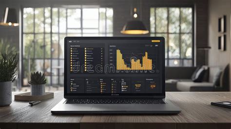 Technology Insights Modern Data Visualization Dashboard For Home Office Stock Image Image Of