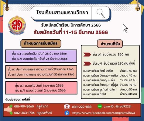 📣 ประกาศ โรงเรียนสามพรานวิทยา โรงเรียนสามพรานวิทยา Facebook