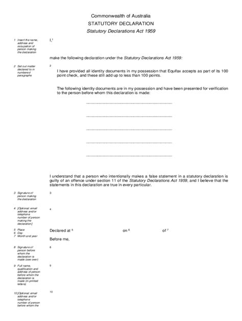Fillable Online Template 1bapplicants Statutory Declaration Fax Email Print Pdffiller