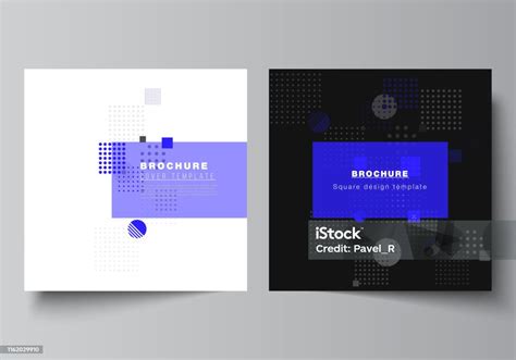 두 개의 정사각형 형식의 편집 가능한 레이아웃의 최소 벡터 그림은 브로셔 전단지 잡지에 대한 디자인 템플릿을 다룹니다 유체 기하학적 모양이 있는 추상 벡터 배경입니다