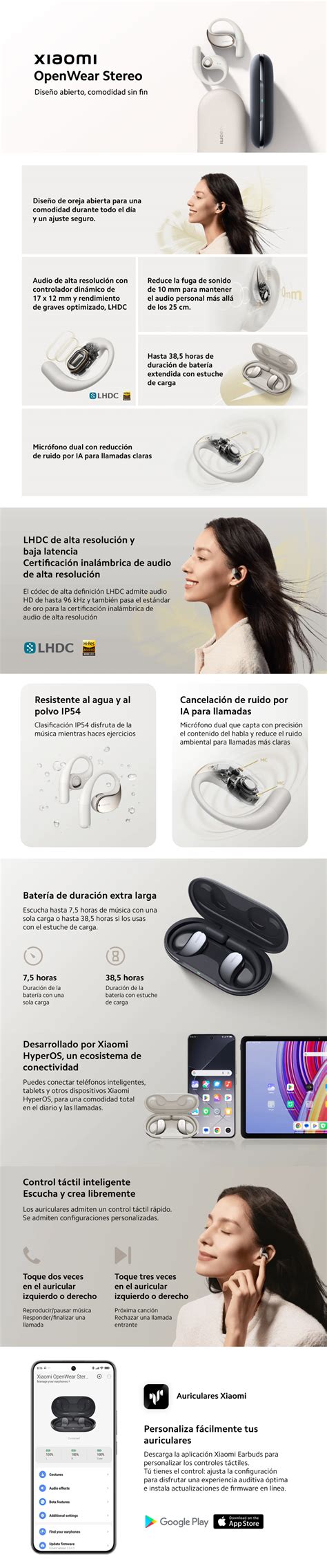 Aud Fonos Inal Mbricos Xiaomi Openwear Stereo
