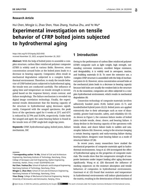 Pdf Experimental Investigation On Tensile Behavior Of Cfrp Bolted