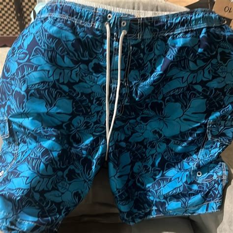 The Foundry Supply Co Swim Swim Trunks Mens Blue With Flowers