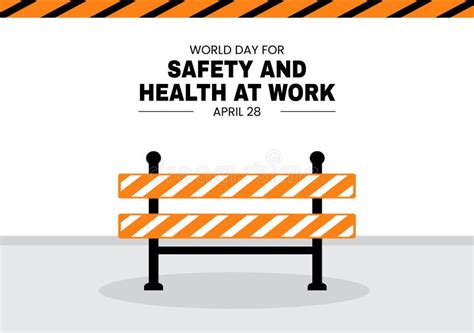 Flat Style Social Media Background For Promoting Workplace Safety Stock