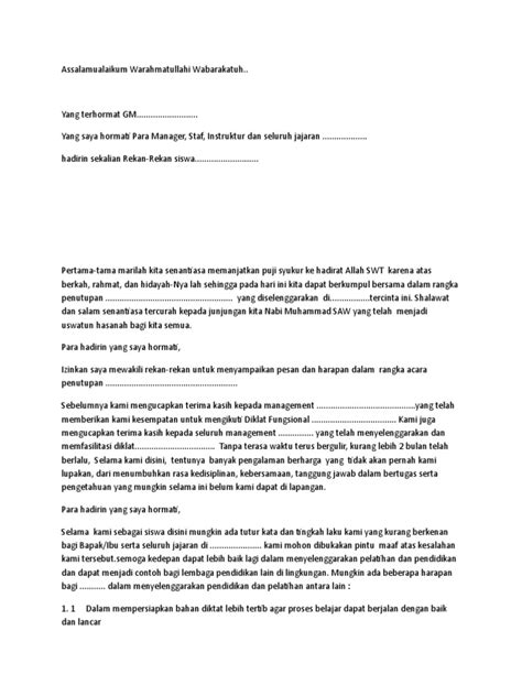 Contoh Sambutan Penutupan Pdf