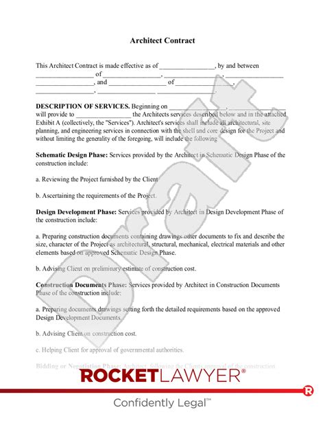 Free Architect Contract Make And Download Rocket Lawyer
