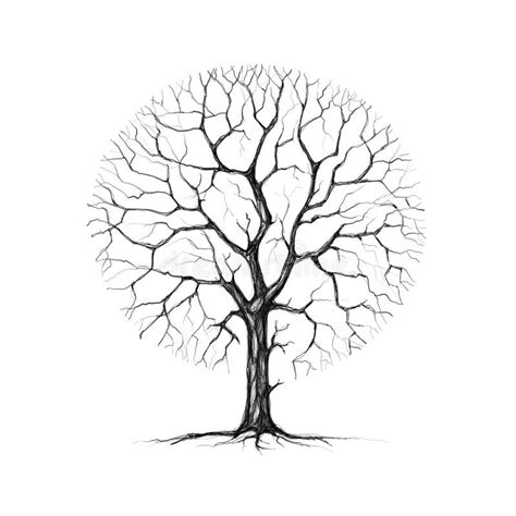 A Tree Winter Drawing Stock Illustration Illustration Of Pattern