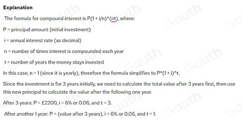Solved Lucy Invests For Years At Per Annum Compound Interest Calculate The Value