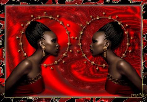 Femmes Sur Fractale Rouge