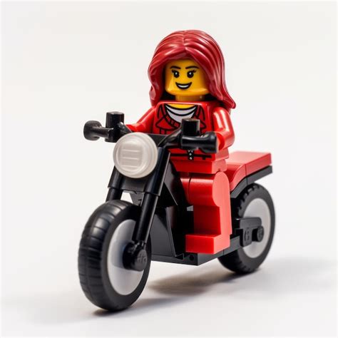 Premium Photo Redhead Lego Figure Riding Motorcycle A Consumer