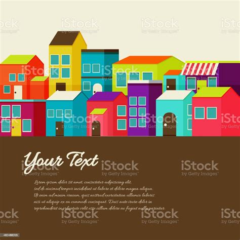Vector Cartoon Town Stock Illustration Download Image Now Abstract