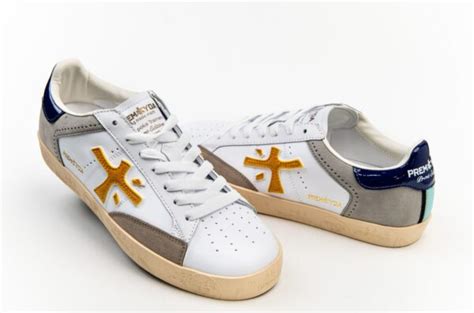 Premiata Low Top Sneakers White Yellow Logo Size Ge