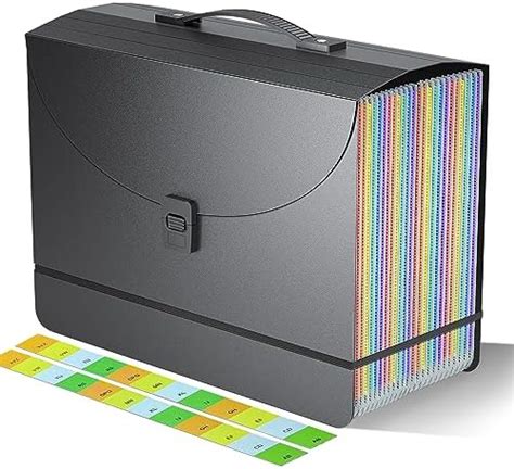 25 Pockets Expanding File Folders Accordion File Organizer Portable Filing Box With Plastic