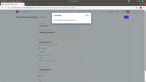 Erpnext Invalid Outgoing Mail Server Or Port Frappe Forum