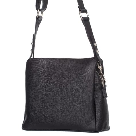 Дамска чанта Golia Vezze Естествена кожа 3 отделения Черна Emag Bg