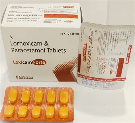 Lornoxicam 8mg Paracetamol 50mg Tablet 44 Off