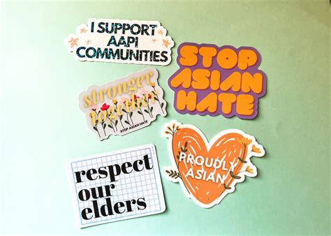 Aapi Sticker Pack Die Cut Stickers Aapi Stop Asian Hate Respect