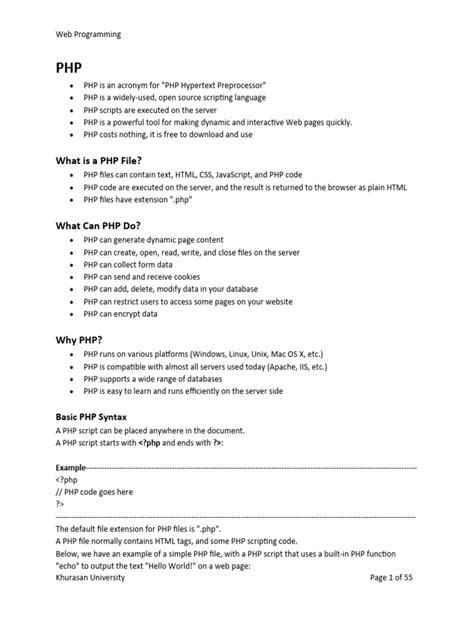 Php Notes Pdf Php My Sql