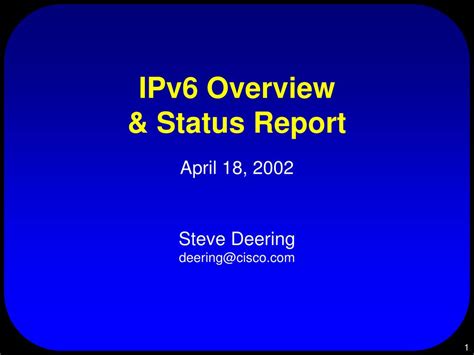 Ppt Ipv6 Overview And Status Report Powerpoint Presentation Free