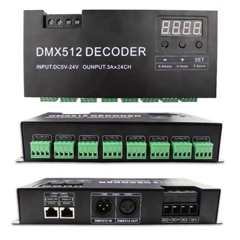 digital 24ch rgb dmx512 decoder stage engineering master station