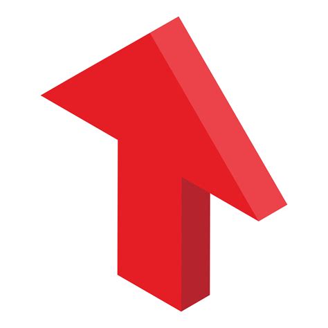 Red Arrow Up Icon Isometric Style 15552126 Vector Art At Vecteezy