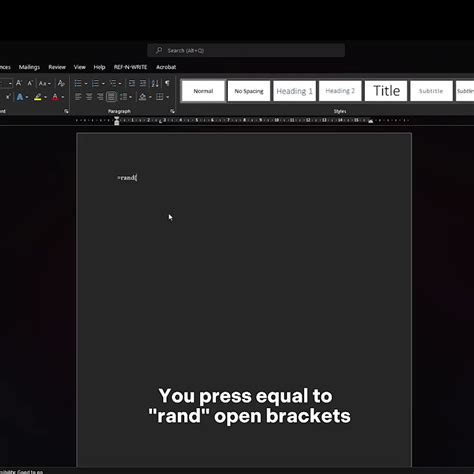 How To Generate Random Text In Microsoft Word Youtube