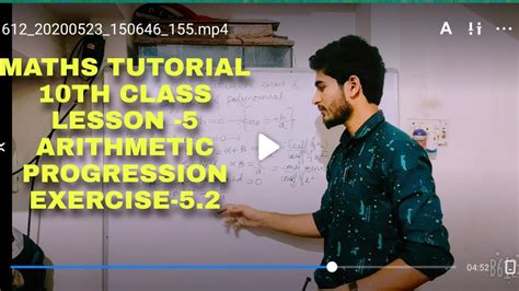 Arithematic Progression Sum Of N Terms Exercise YouTube