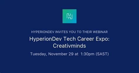 Hyperiondev Tech Career Expo Creativminds Hyperiondev