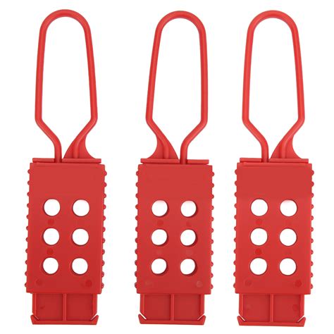 3pcs Tag Out Lock Out Hasp 6 Holes Nylon Safety Padlock Hasp For Electrical Isolation Locking
