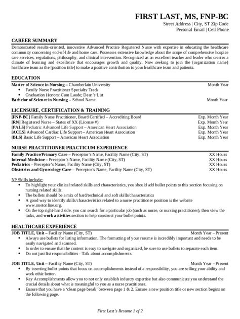 FNP Sample Resume Doc FIRST LAST MS FNP BC Doc Template PdfFiller