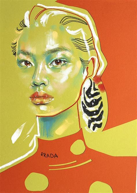 Fashion Illustration Prada Model Hoyeon Jung Fashion Illustrations
