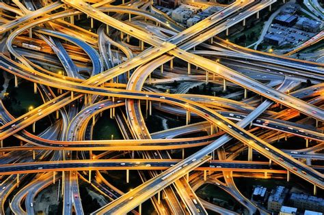 Intersection Of Multiple Routes On A Map Premium Ai Generated Image